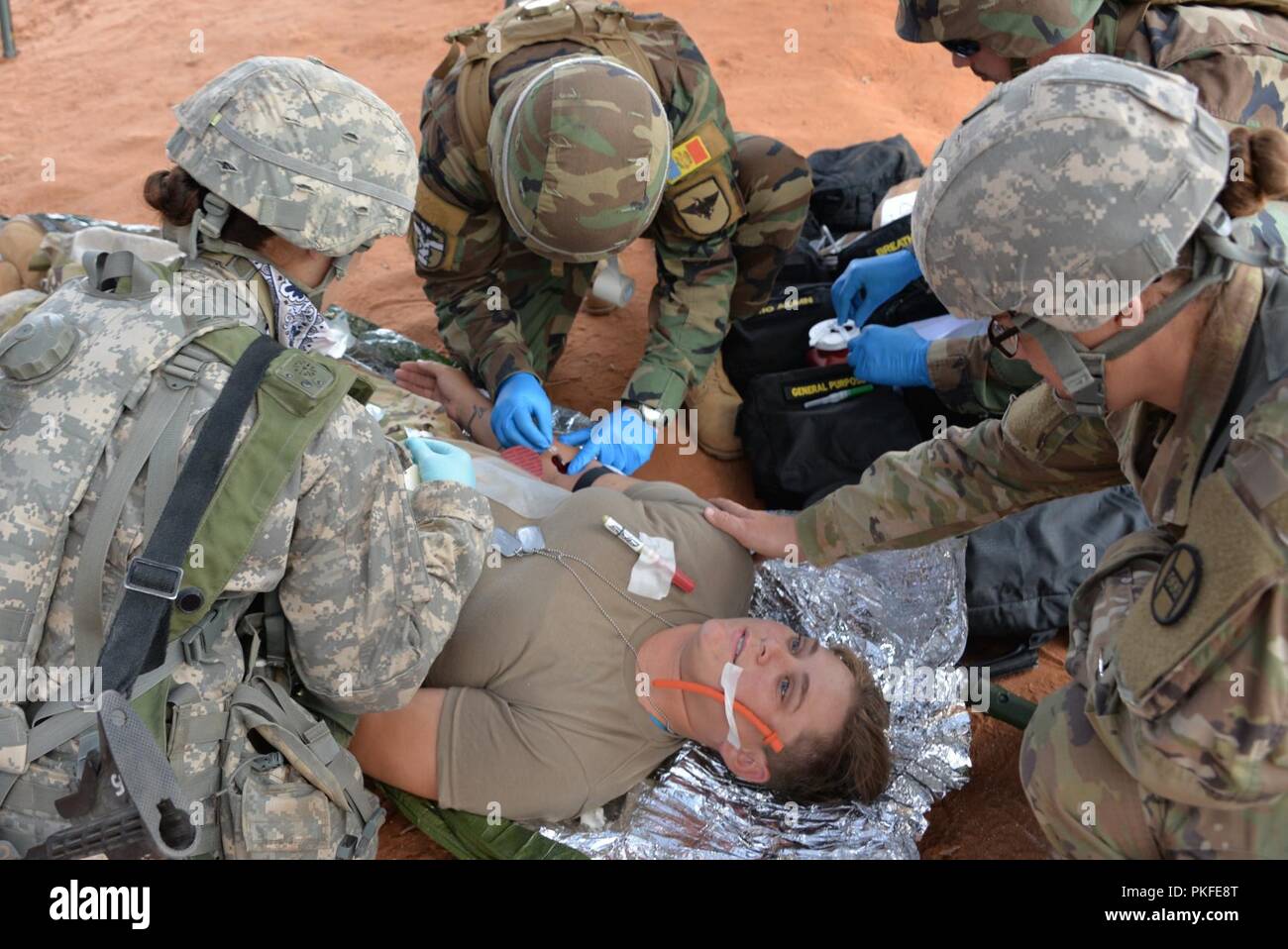 Combat medic soldiers with the 230th Brigade Support Battalion and ...