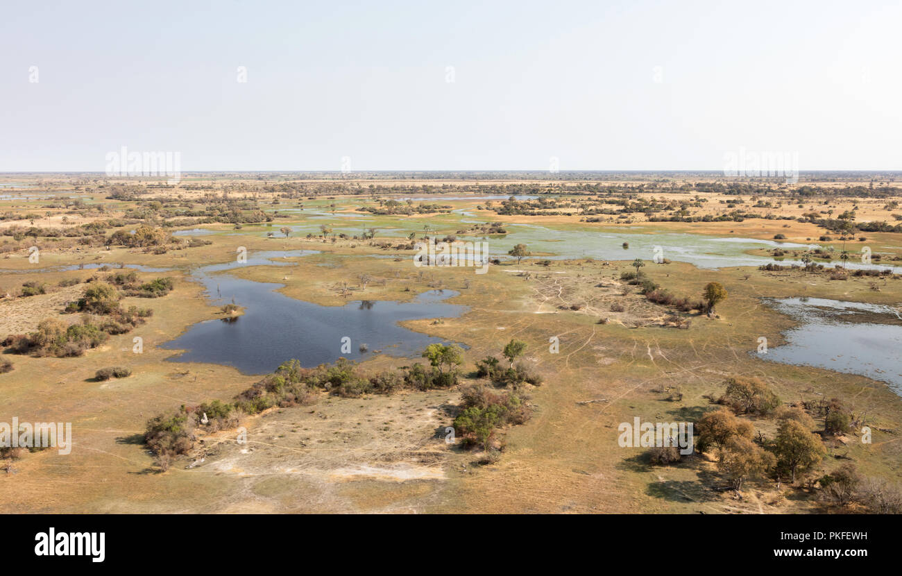 Okavango Delta aerial view, Botswana's stunning landscape Stock Photo ...