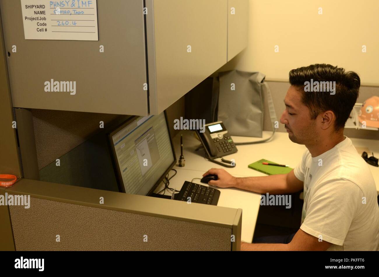 SANTA RITA, Guam (Aug. 10, 2018) - Tadd Oshiro, a mechanical engineer ...