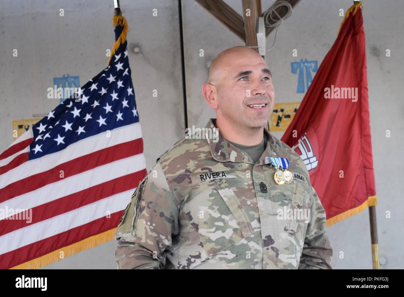 Sergeant Major Jorge A. Rivera gives a huge thanks to the Afghanistan District team as he ...