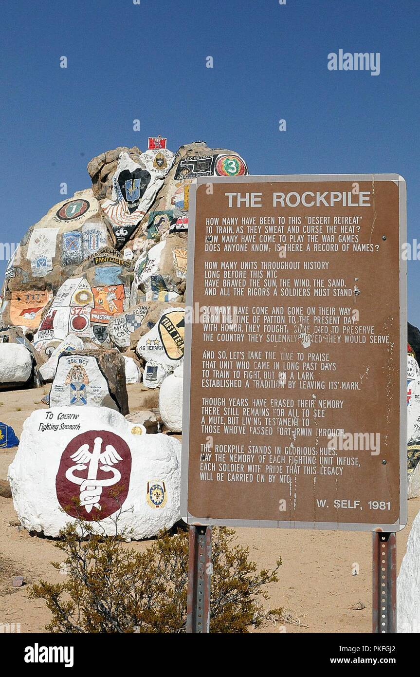 The Rockpile outside the National Training Center at Fort Irwin, Calif ...