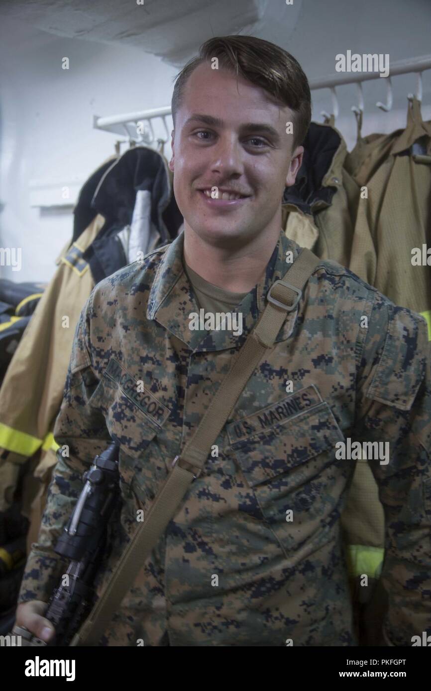 PACIFIC OCEAN – U.S. Marine Lance Cpl. Jake MacGregor, a squad leader ...