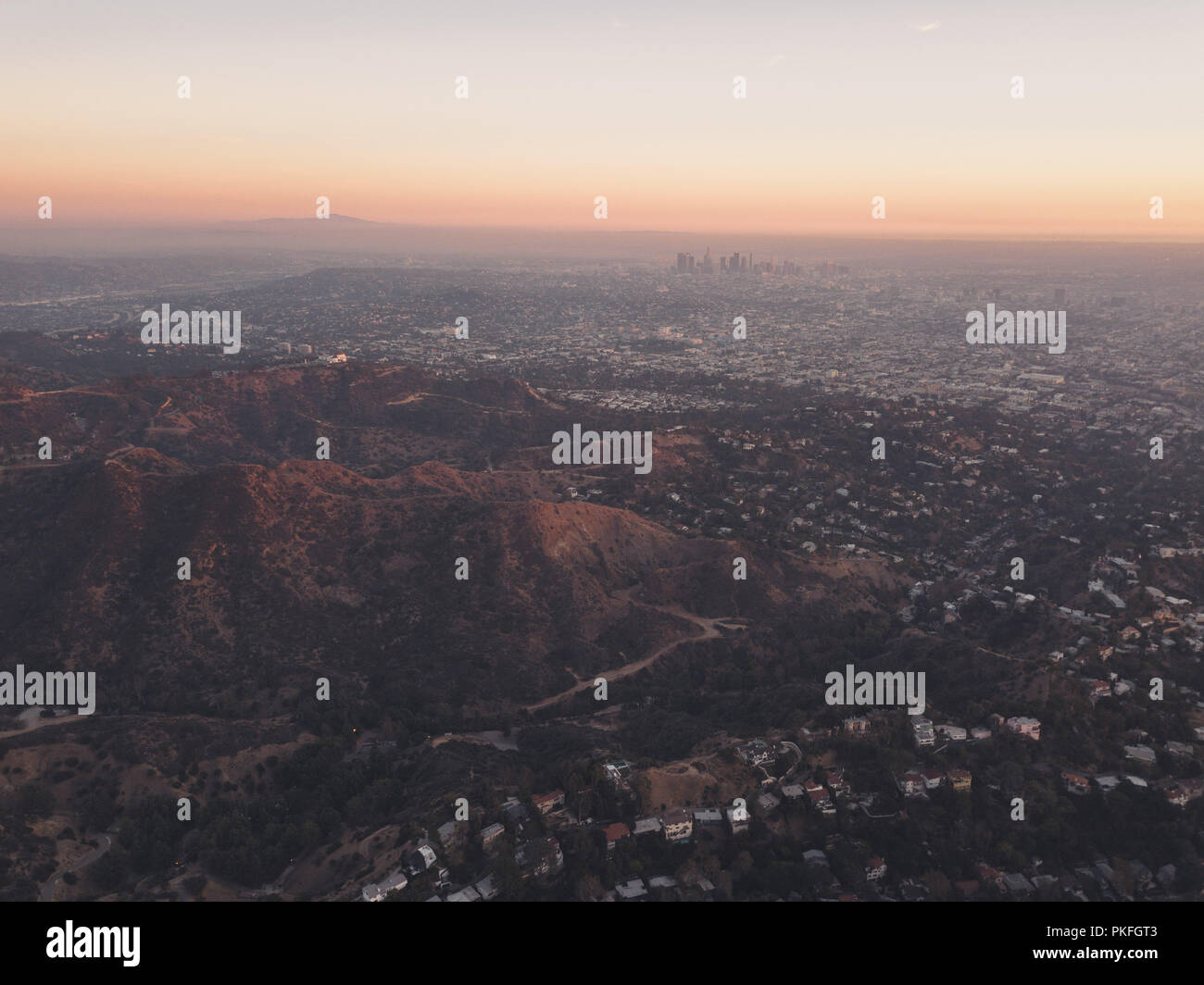 Aerial hollywood sign hi-res stock photography and images - Alamy