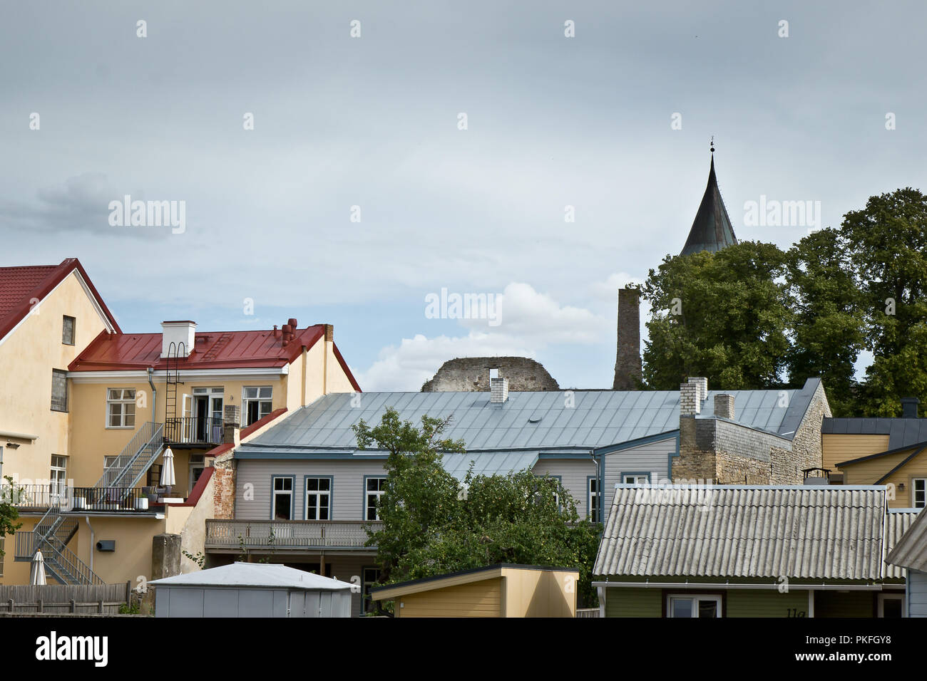 Old buildings in Haapsalu, Estonia Stock Photo - Alamy