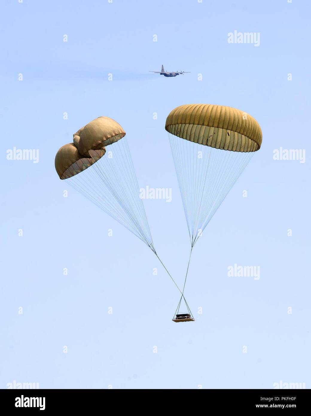 A 934th Airlift Wing C-130 released airdrop pallets during the Patriot ...