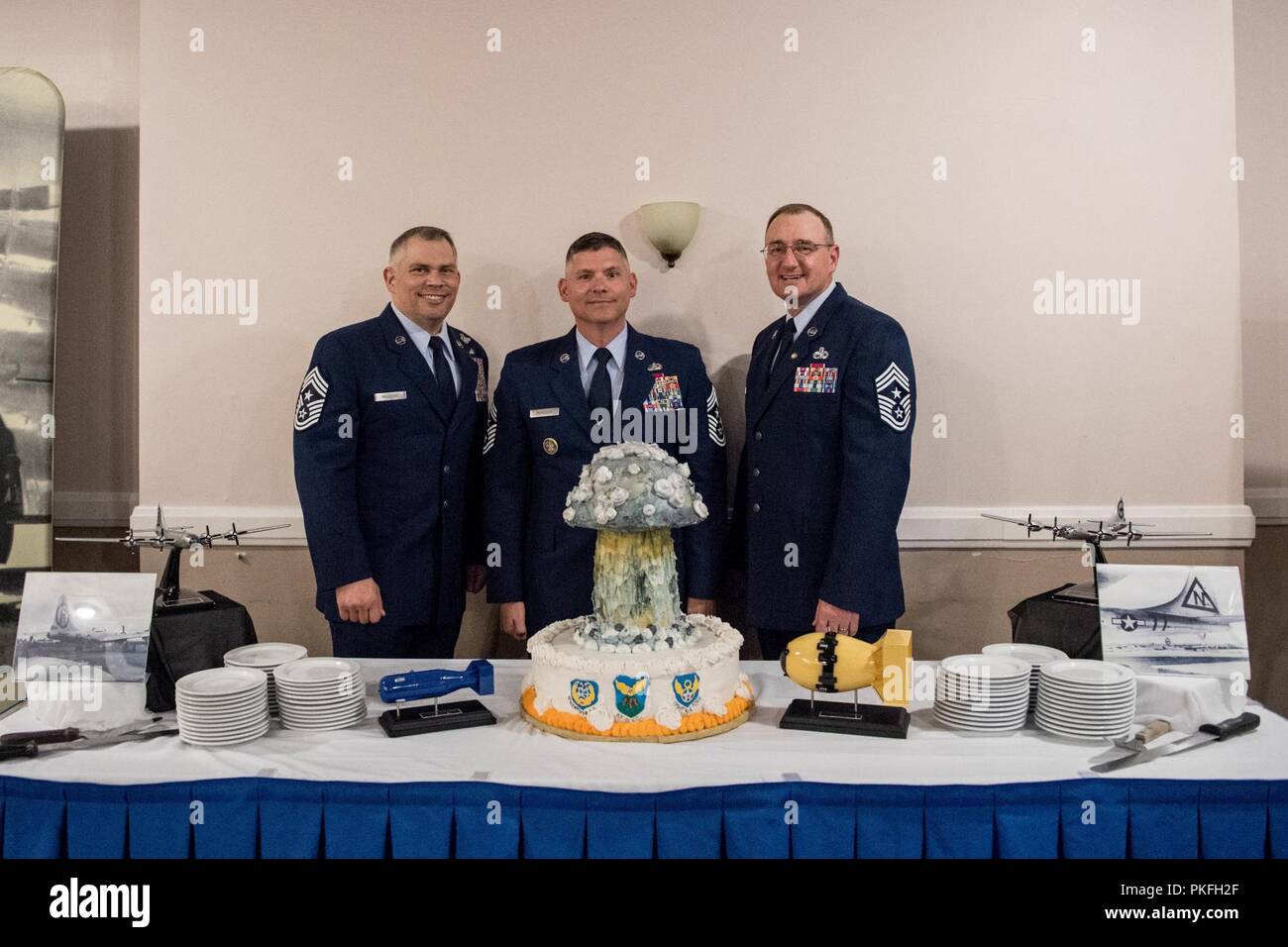 Airmen from Air Force Global Strike Command listen to speakers during ...