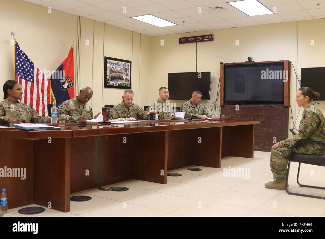 First Sgt. Apryl Williams, senior enlisted leader for Company D, 52nd ...