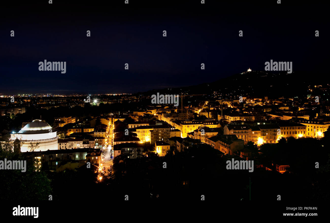 panoramic night view over Turin (Italy, 20/06/2010 Stock Photo - Alamy
