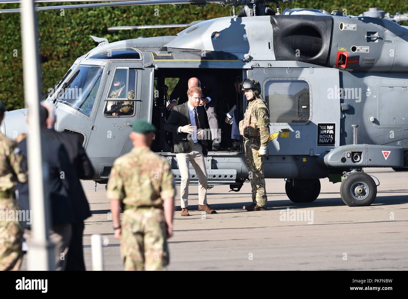 The Duke of Sussex arrives at the Royal Marines Commando Training ...