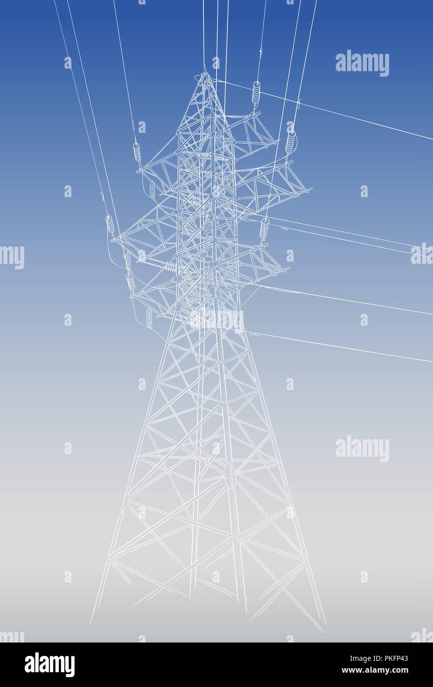 Hand drawn sketch of electric tower on white Stock Vector Image & Art ...
