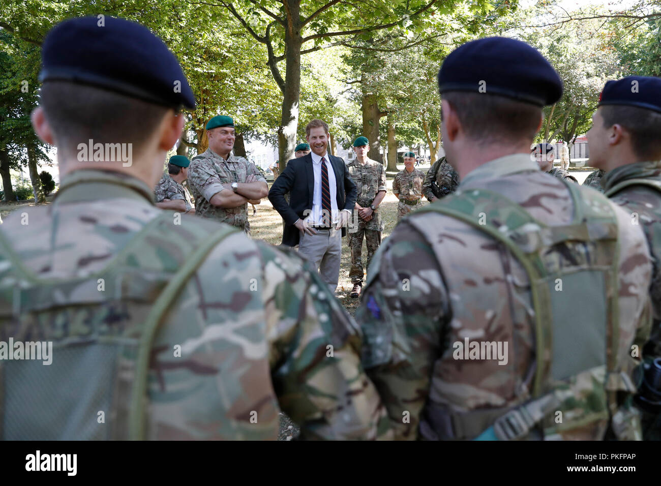 The Duke of Sussex meets commandos as he visits during a visit to the ...