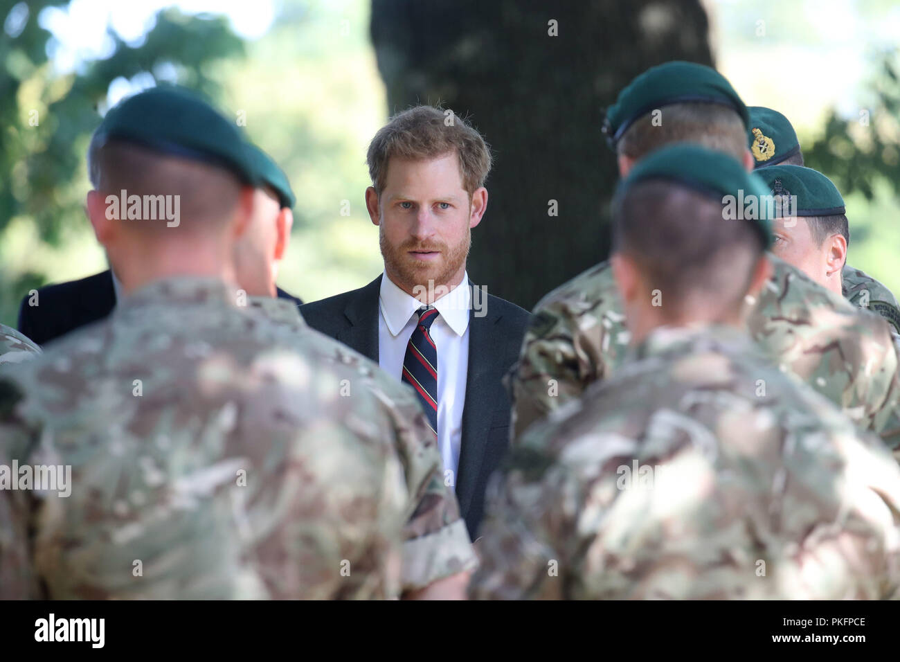 The Duke of Sussex meets commandos as he visits during a visit to the ...