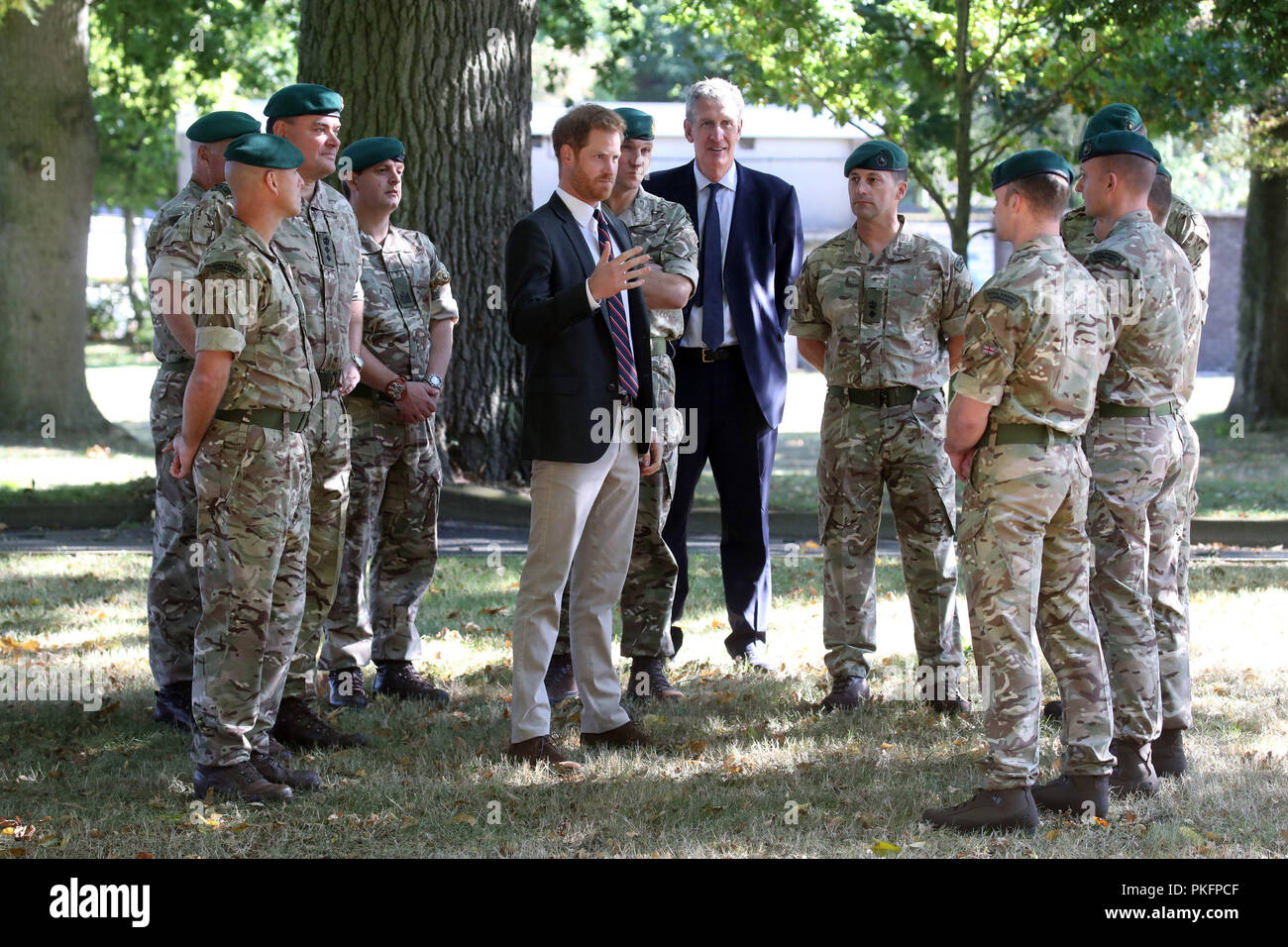 The Duke of Sussex meets commandos as he visits during a visit to the ...