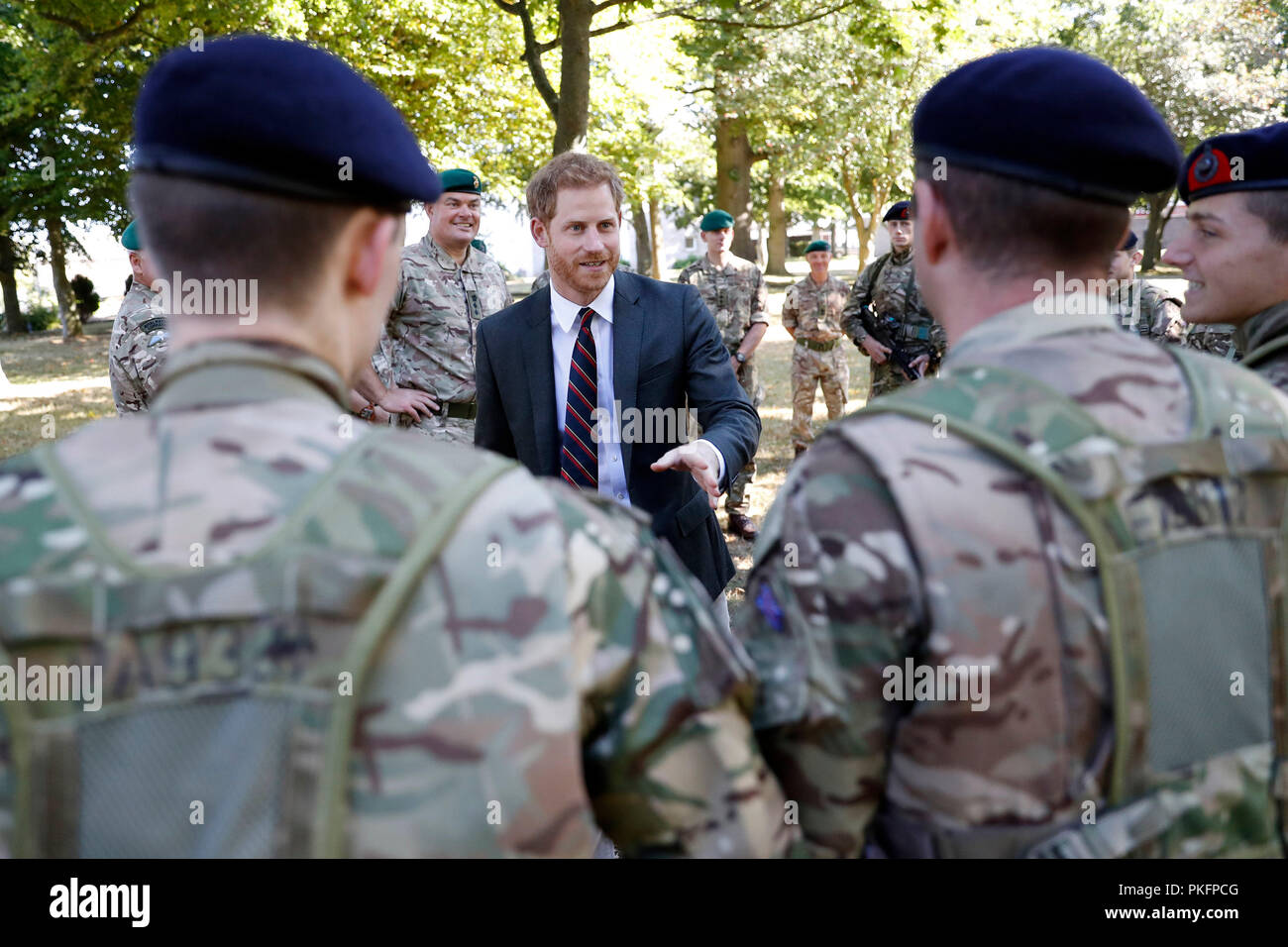 The Duke of Sussex meets commandos as he visits during a visit to the ...