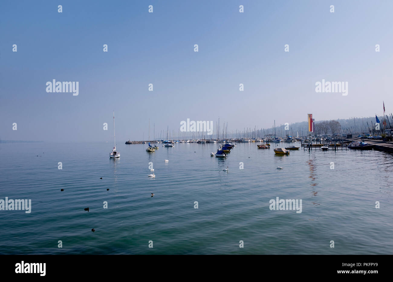 Impressions of the port in Geneva (Switzerland, 17/04/2010 Stock Photo ...
