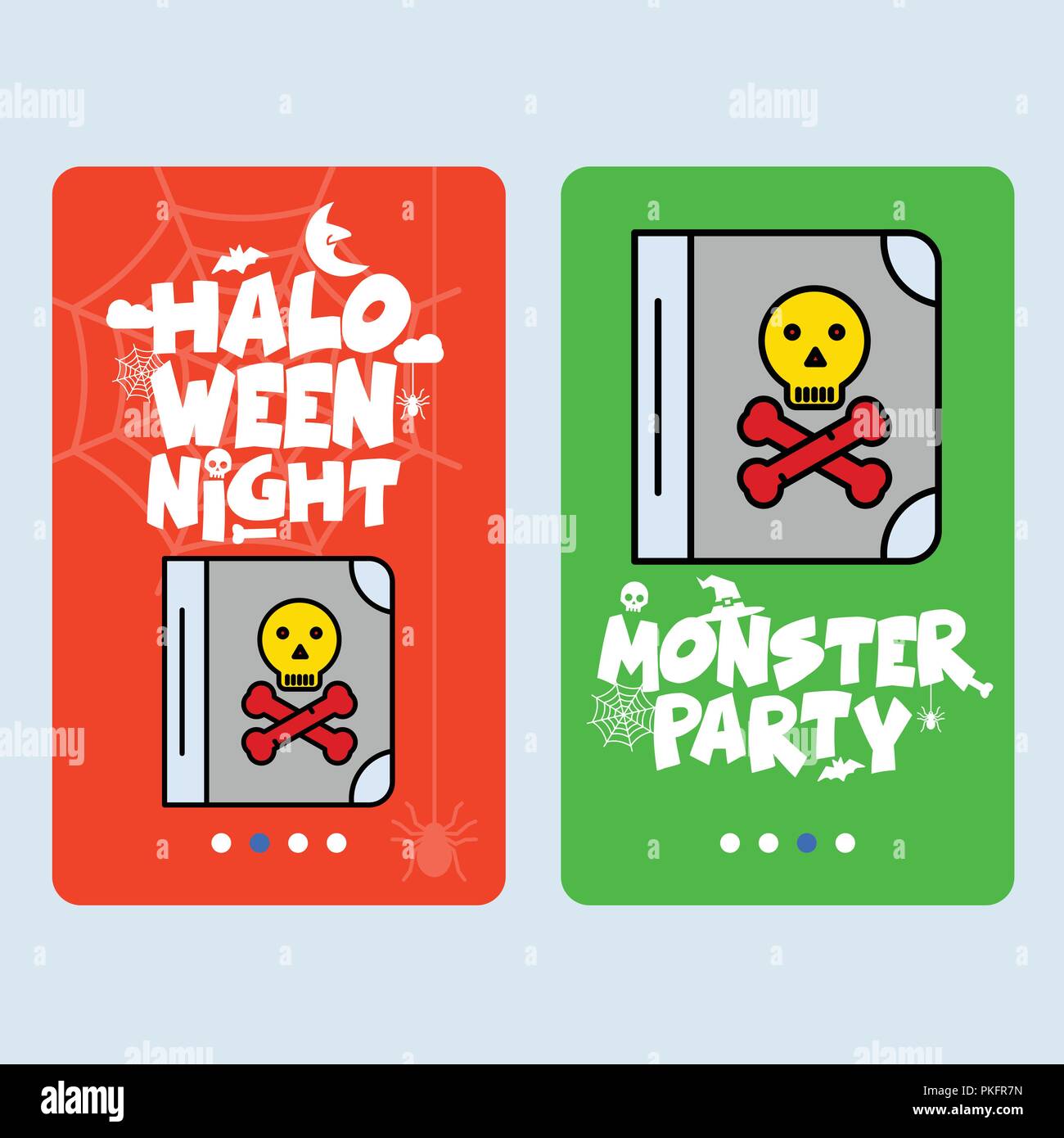 Happy Halloween invitation design with devil book vector Stock Vector ...