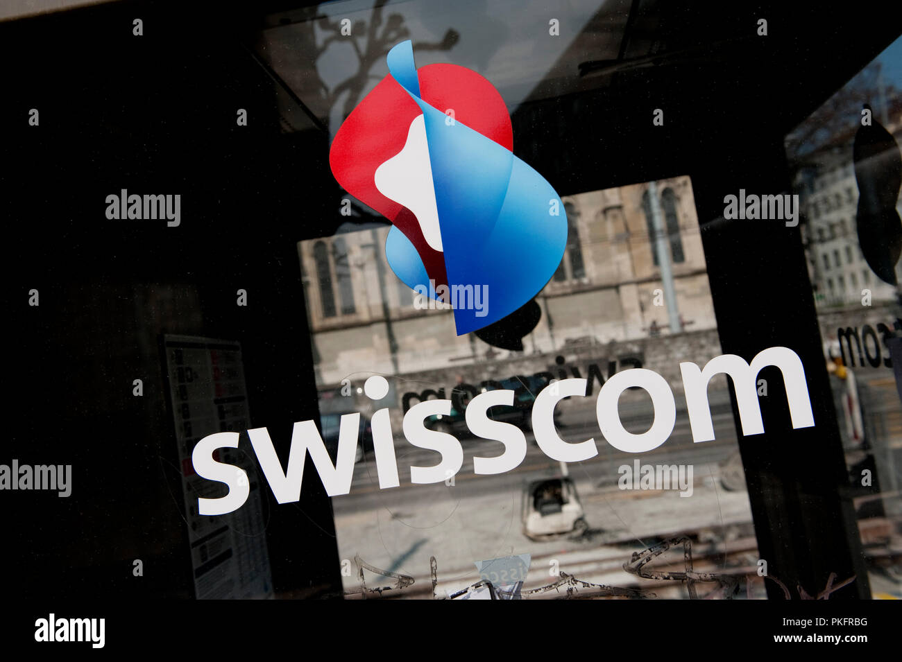 Swisscom telephone cabine in Geneva (Switzerland, 16/04/2010 Stock ...