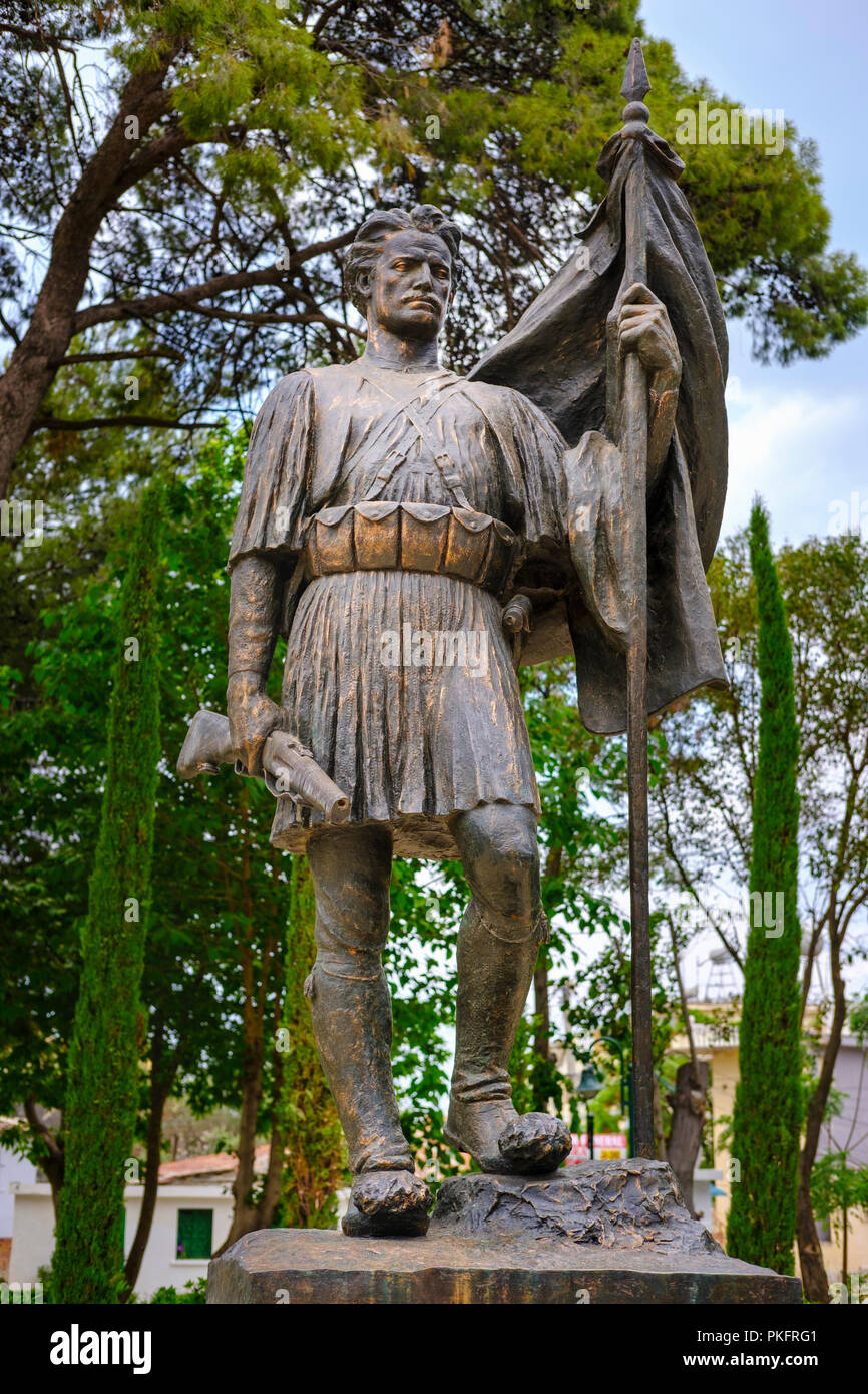 Bronze figure of Odhise Paskali on tomb of Ismail Qemali, Vlorë, Vlorë ...