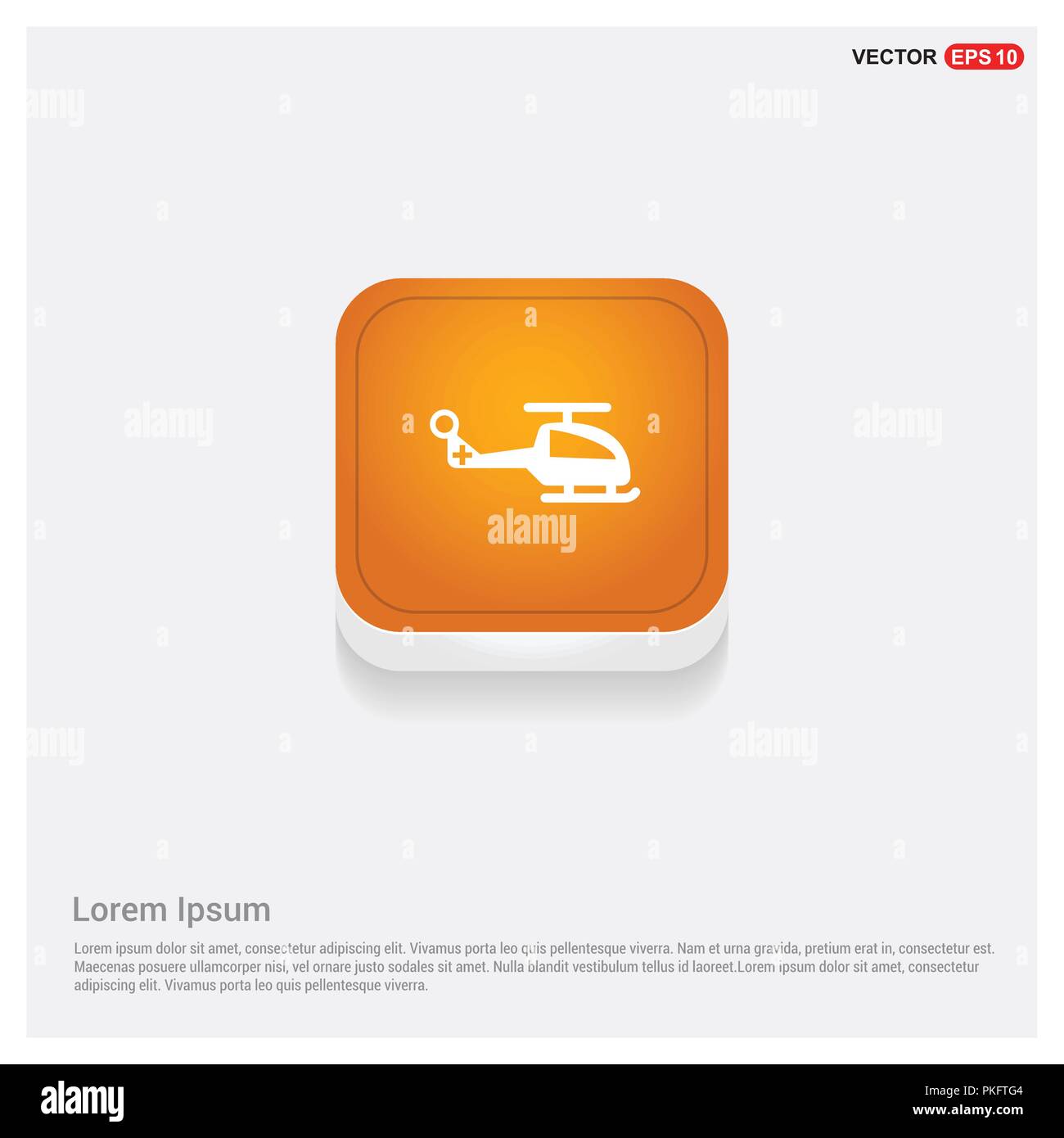 Emergency Helicopter icon Orange Abstract Web Button - Free vector icon ...