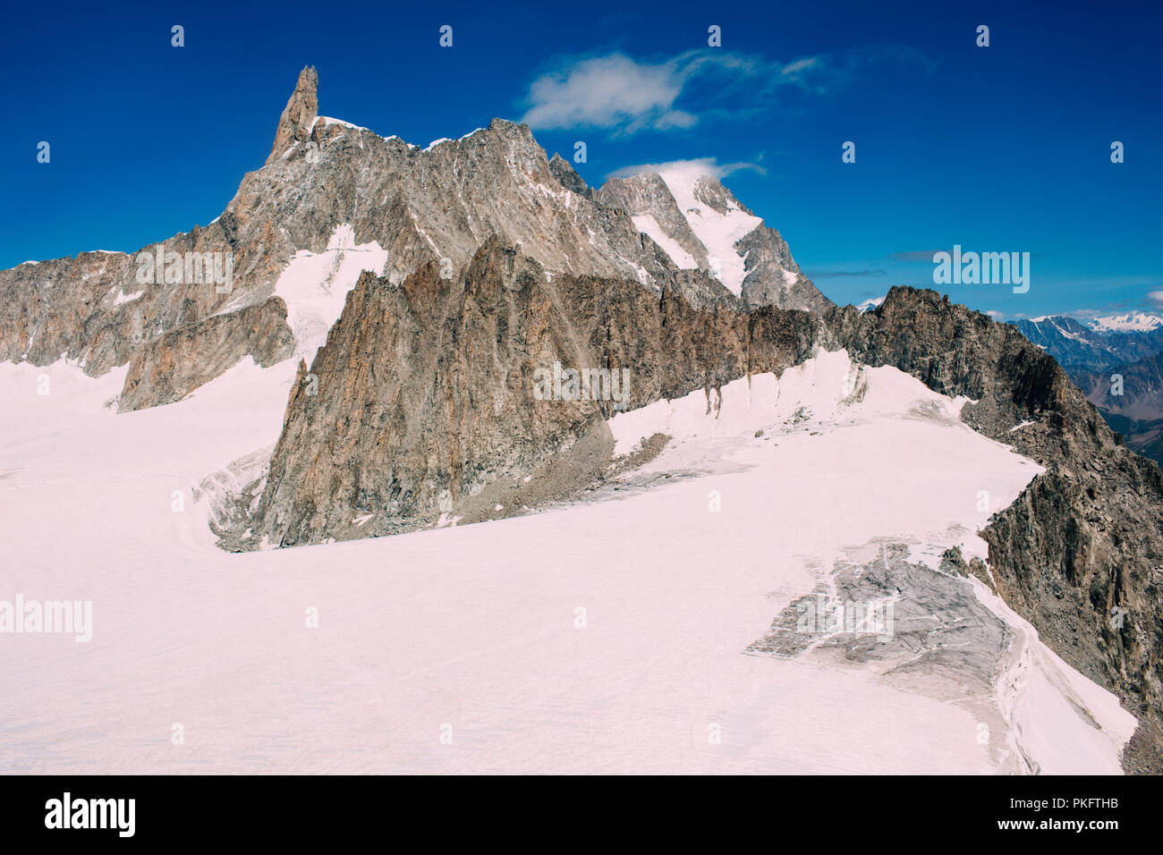 Panorama of Mont Blanc Massif, the highest and popular mountain in ...