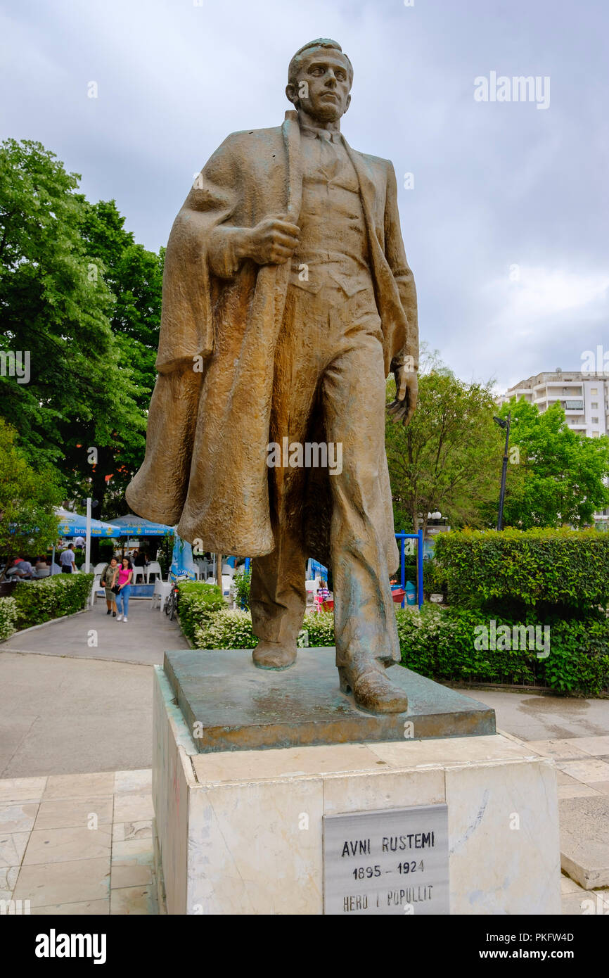 Monument to Avni Rustemi, Vlorë, Vlorë, Qark Vlorë, Albania Stock Photo ...
