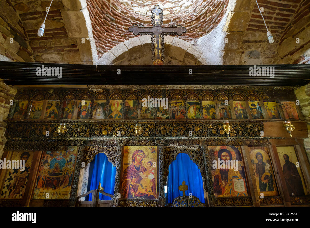 Iconostasis, Orthodox Church of St. Mary, Zvërnec Monastery in the ...