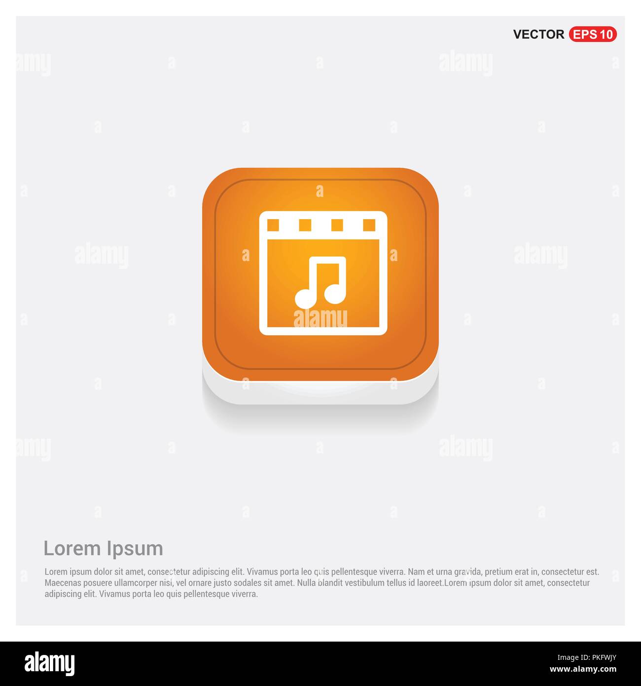 Music Symbol Icon Orange Abstract Web Button - Free vector icon Stock ...