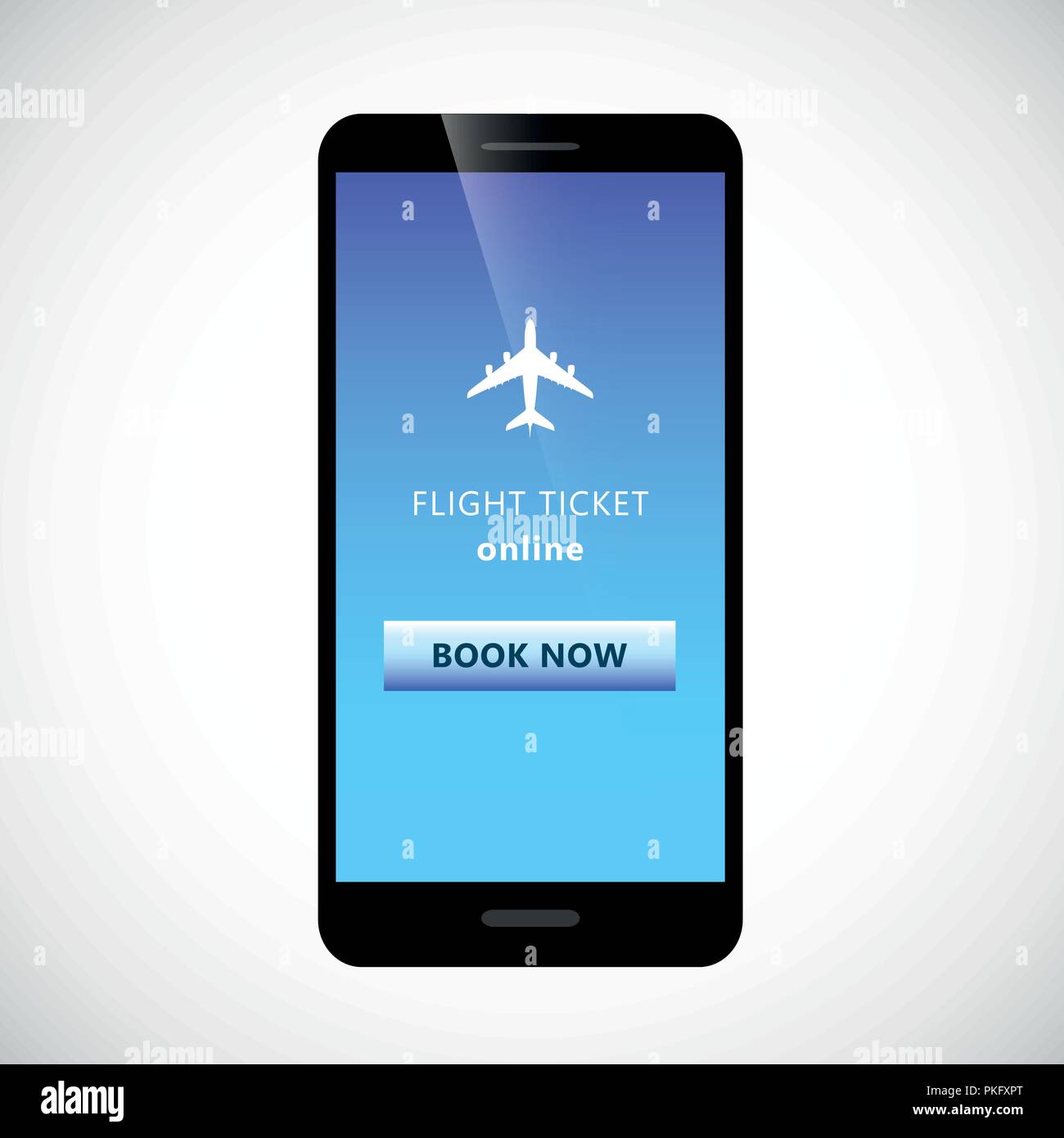Flight tickets online from smartphone mobile phone with plane and book ...