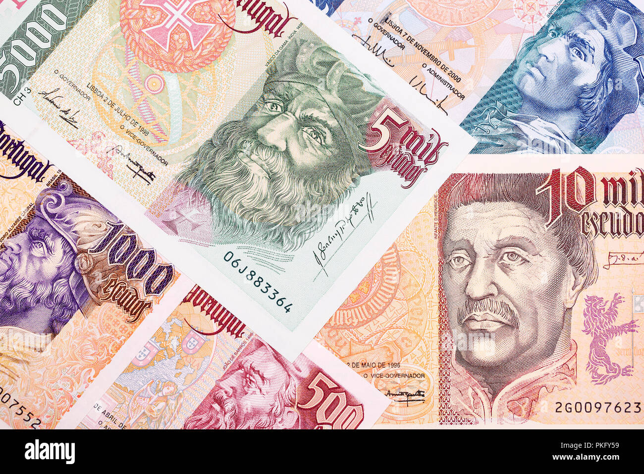 Portuguese money, a business background with Escudos Stock Photo - Alamy