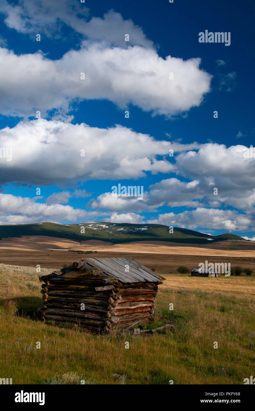 Ranch buildings in Big Hole River valley, Beaverhead County, Montana ...