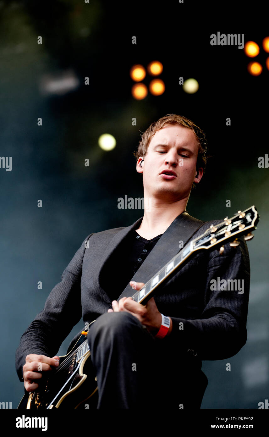 Belgian rock band The Customs at the Suikerrock festival in Tienen ...