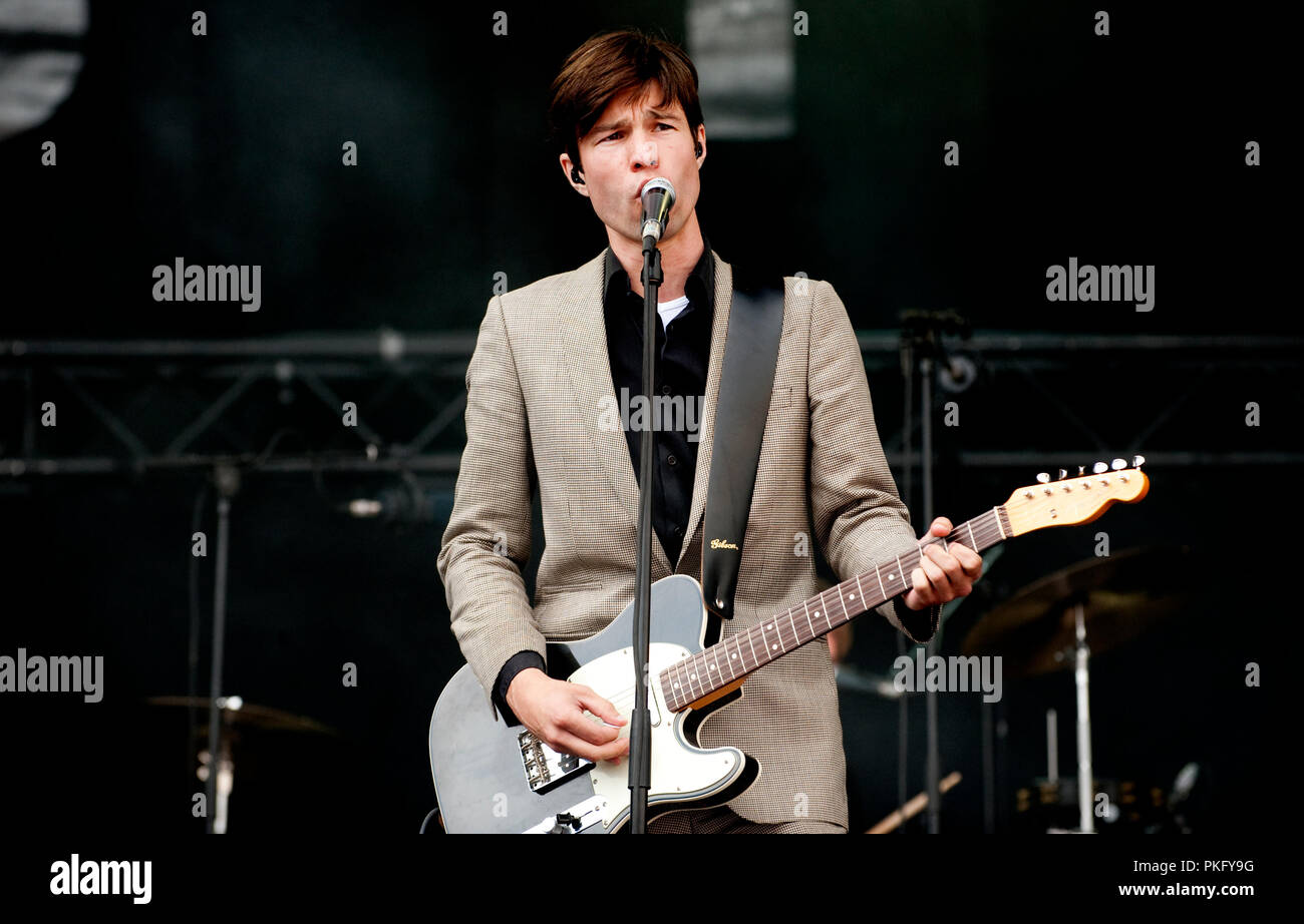 Belgian rock band The Customs at the Suikerrock festival in Tienen ...
