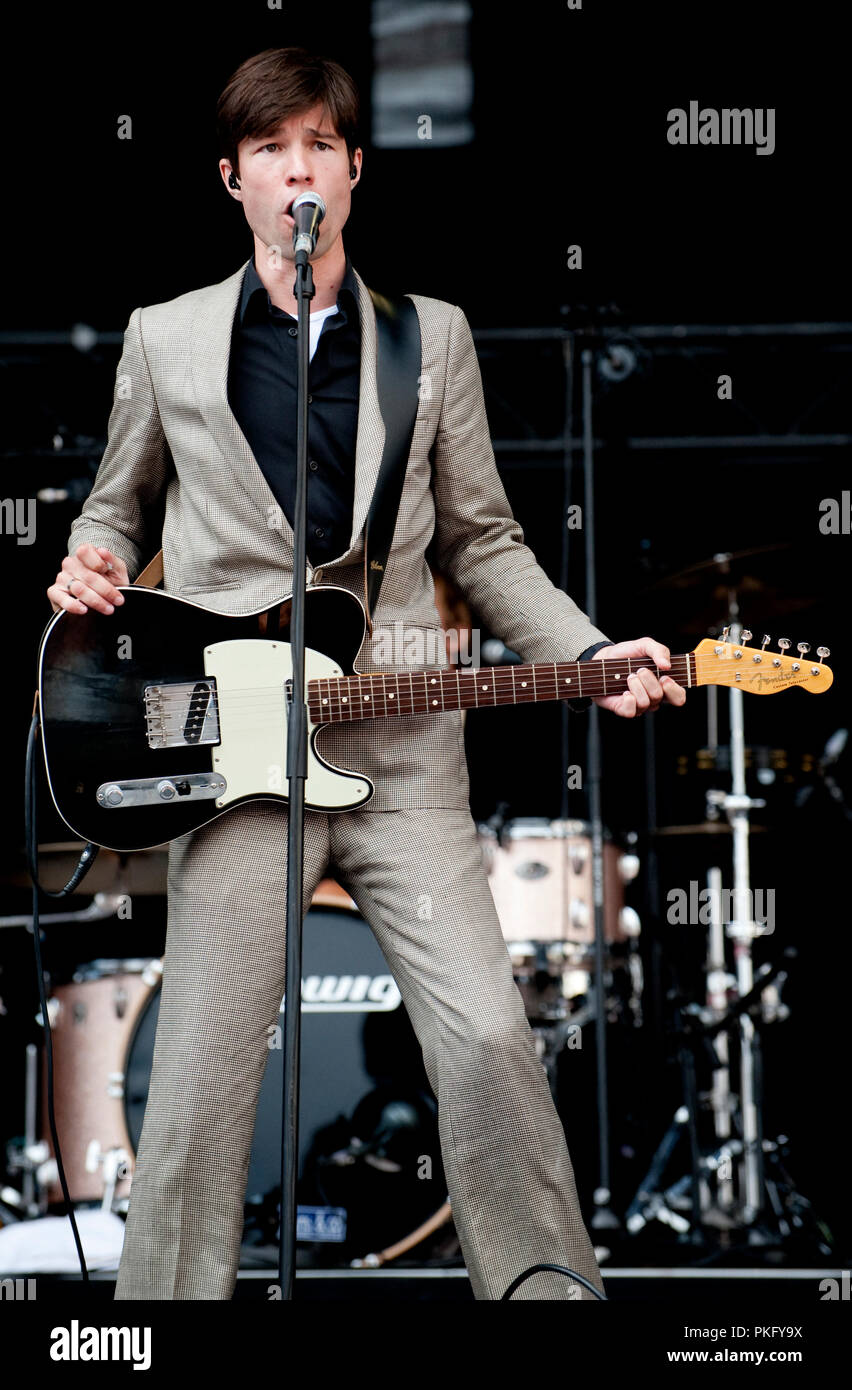 Belgian rock band The Customs at the Suikerrock festival in Tienen ...