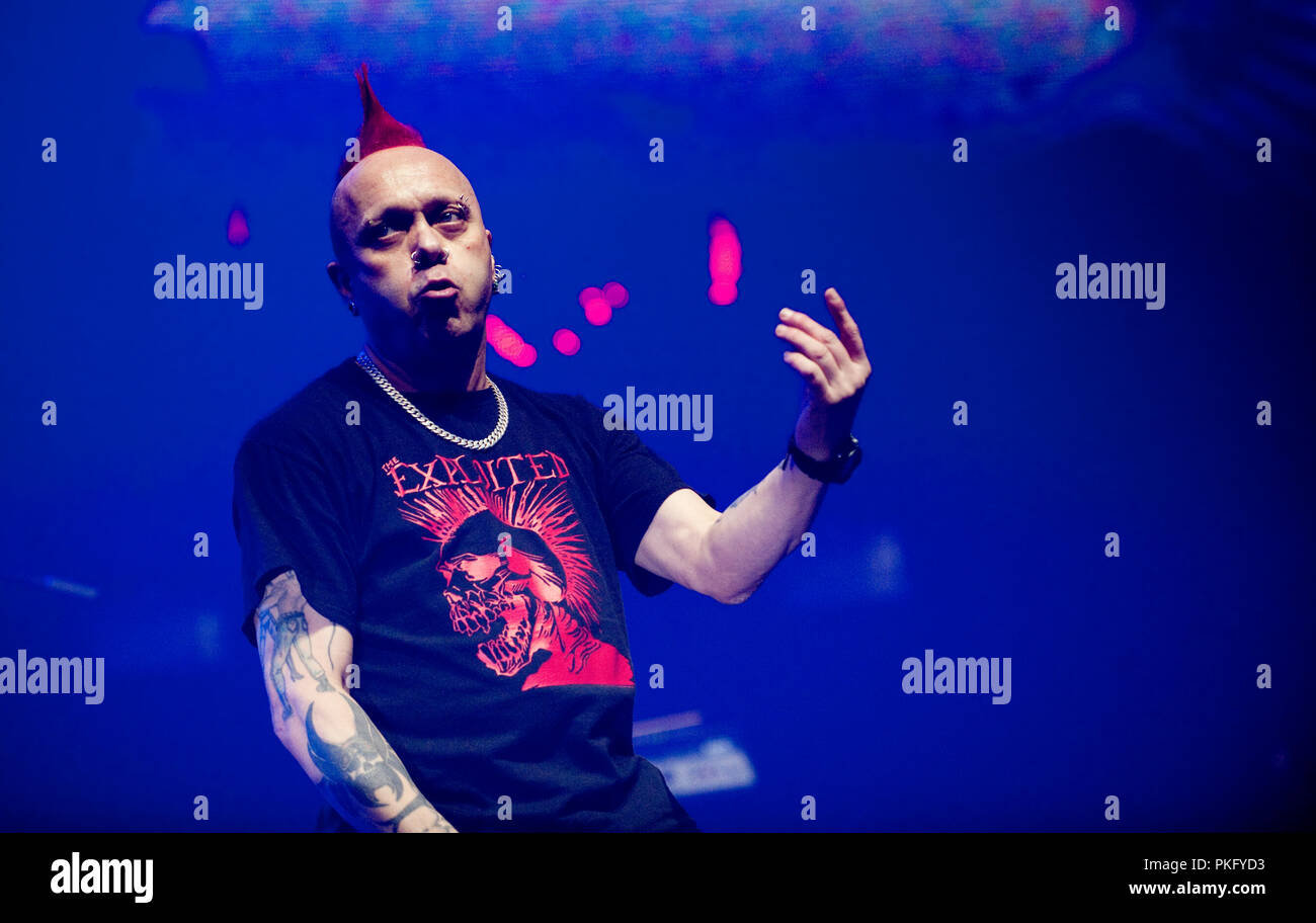 Scottish punk rock band The Exploited in concert at the Sinner's Day ...