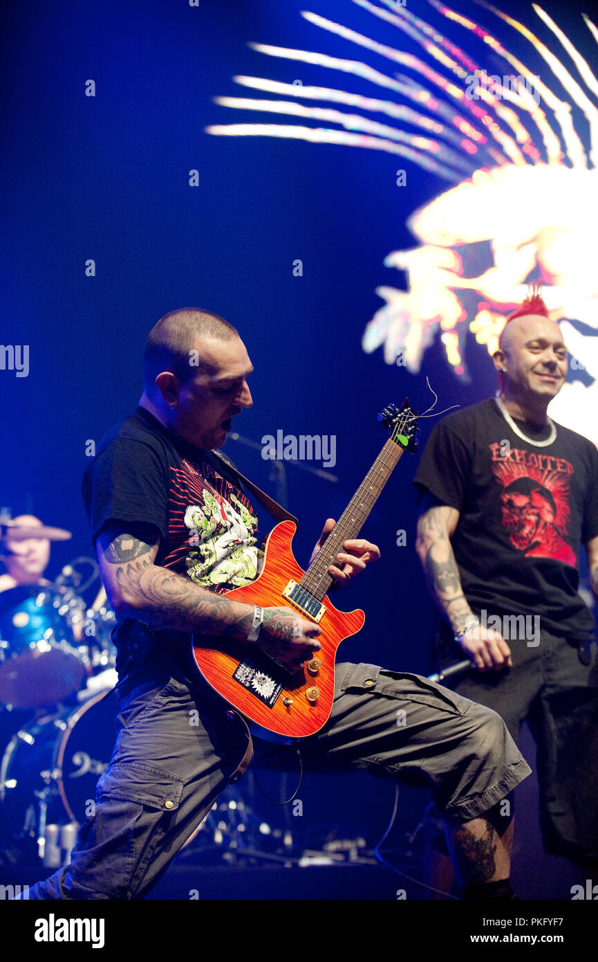 Scottish punk rock band The Exploited in concert at the Sinner's Day ...