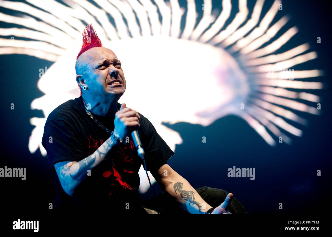 Scottish punk rock band The Exploited in concert at the Sinner's Day ...