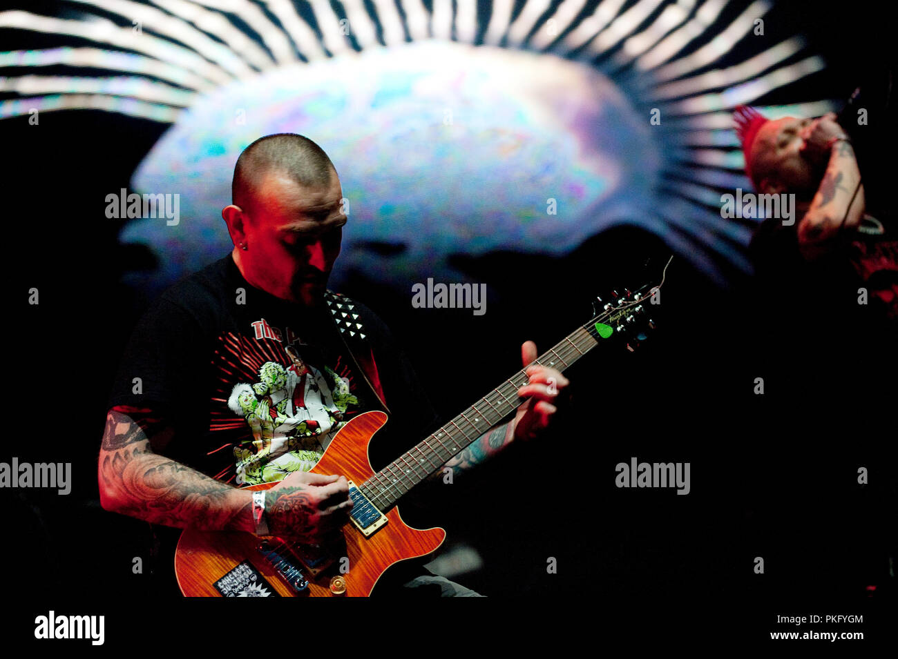 Scottish punk rock band The Exploited in concert at the Sinner's Day ...