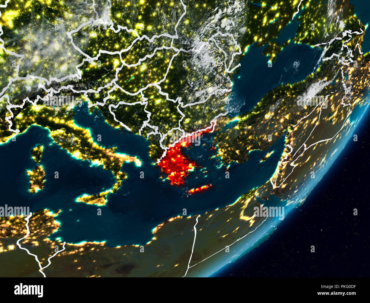 Greek cities map hi-res stock photography and images - Alamy