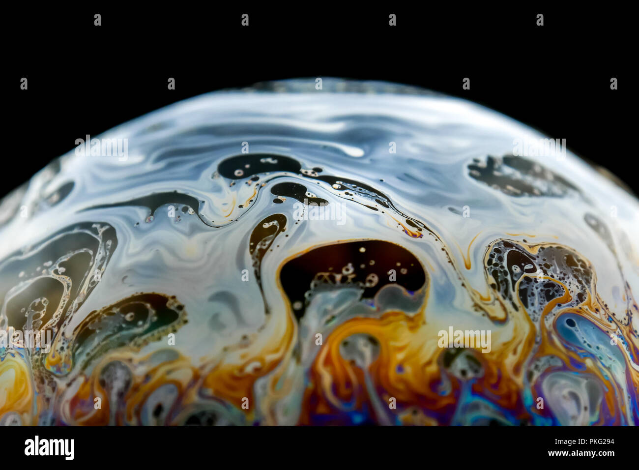 Half soap Bubble Ball abstract background semicircle. Model of Space or ...