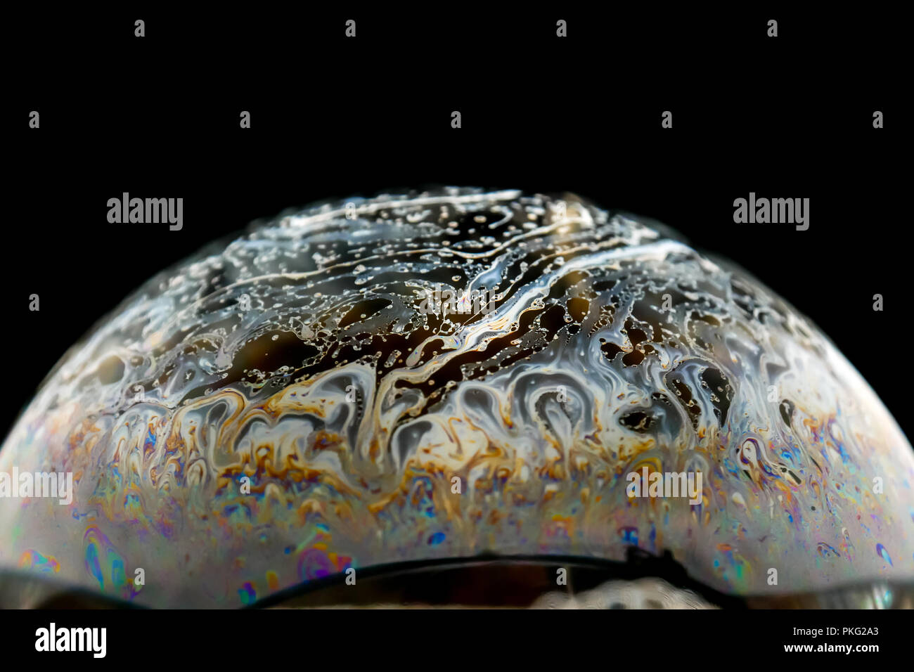 Half soap Bubble Ball abstract background semicircle. Model of Space or ...