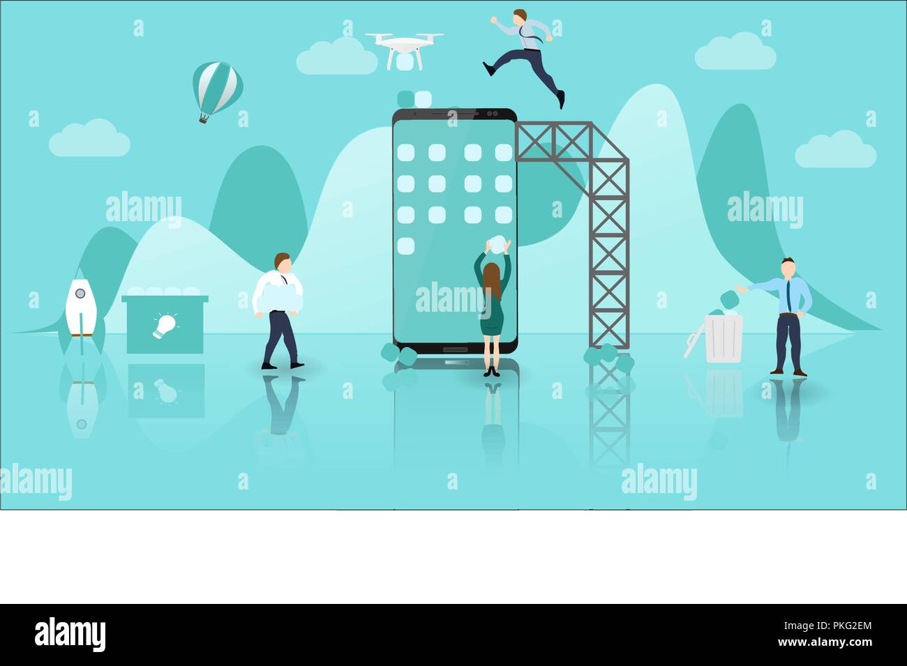 Mobile Application Development Concept with Big Phone and Little People ...