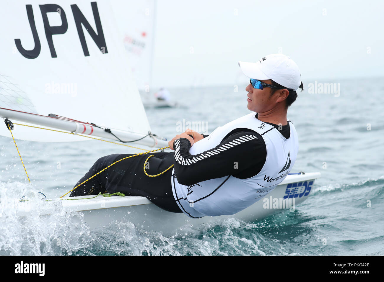 Kanagawa, Japan. 13th Sep, 2018. Yuichiro Kitamura (JPN) Sailing ...