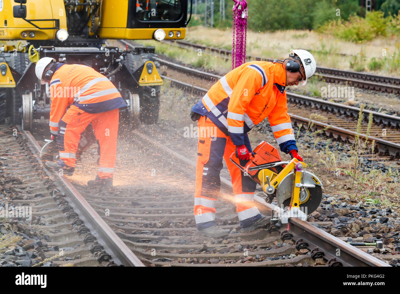 Railway track construction hi-res stock photography and images - Alamy