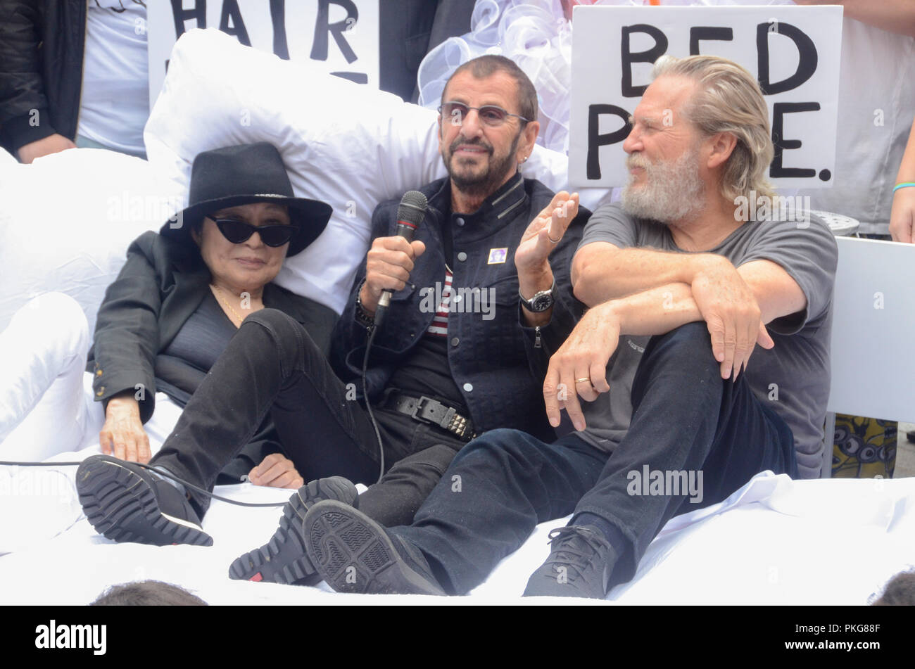 New York, NY, USA. 13th Sep, 2018. Yoko Ono, Ringo Starr and Jeff ...