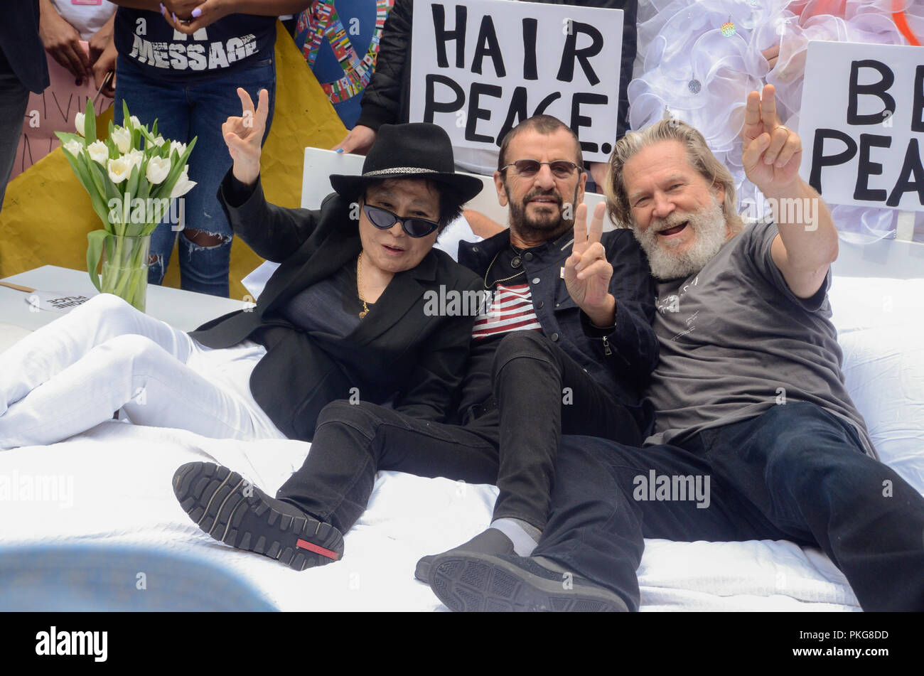 New York, NY, USA. 13th Sep, 2018. Yoko Ono, Ringo Starr and Jeff ...
