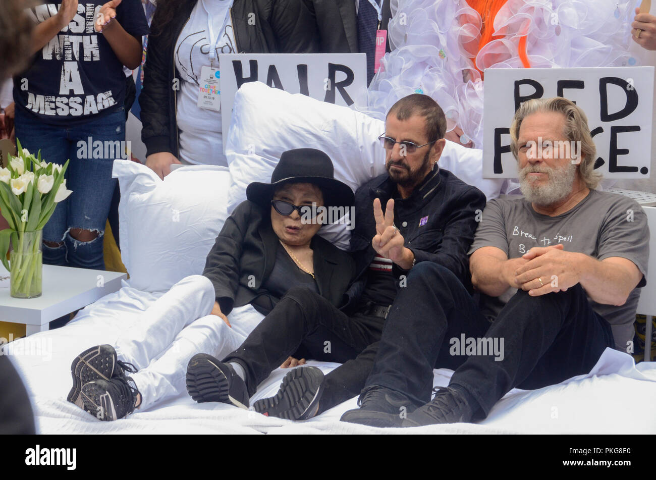 New York, NY, USA. 13th Sep, 2018. Yoko Ono, Ringo Starr and Jeff ...
