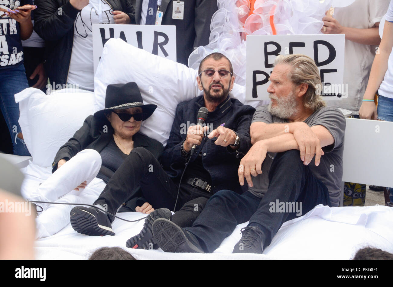 New York, NY, USA. 13th Sep, 2018. Yoko Ono, Ringo Starr and Jeff ...