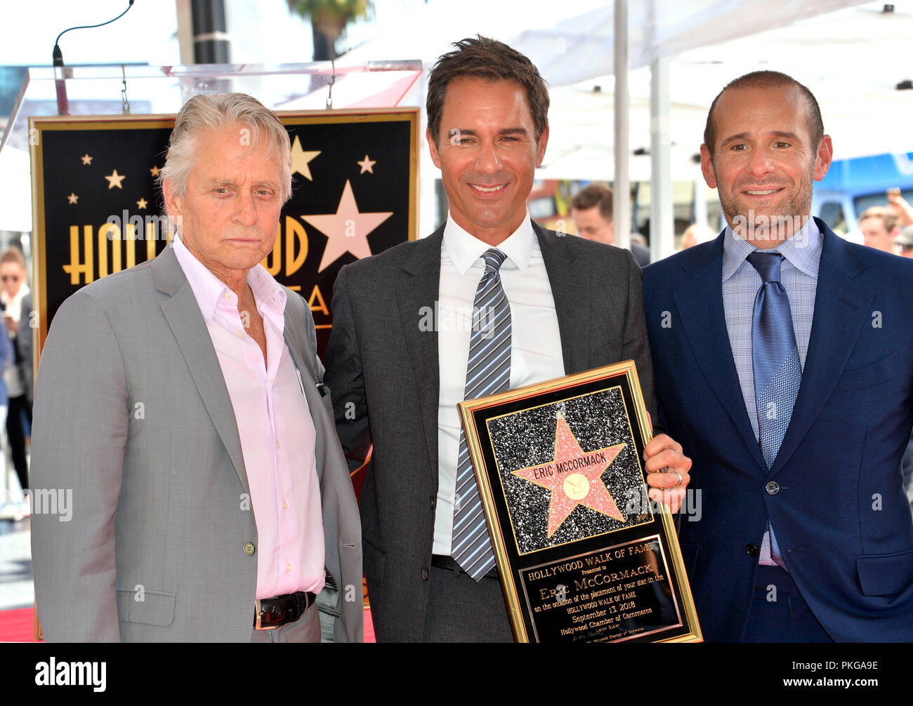 Los Angeles, USA. September 13, 2018: Michael Douglas, Eric McCormack ...