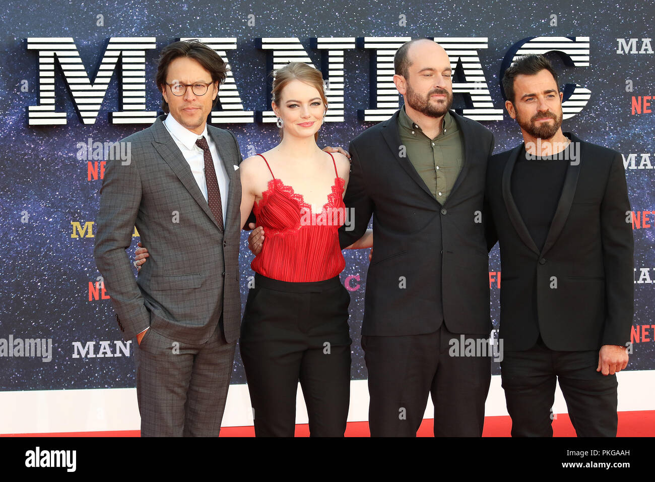 London, UK. 13th September 2018. Cary Fukunaga, Emma Stone, Patrick ...