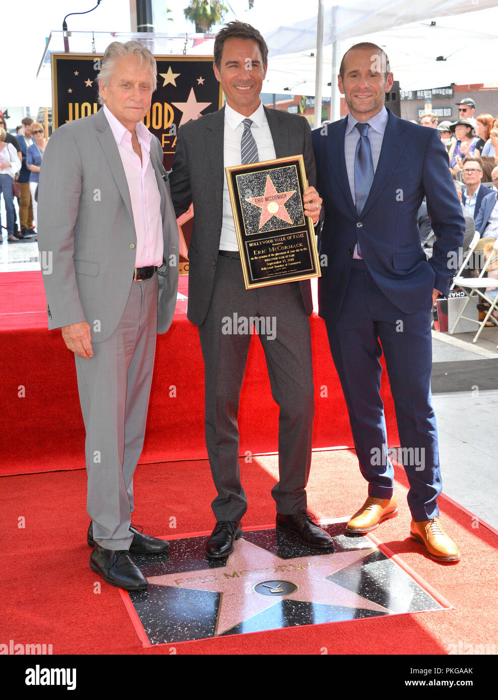Los Angeles, USA. September 13, 2018: Michael Douglas, Eric McCormack ...